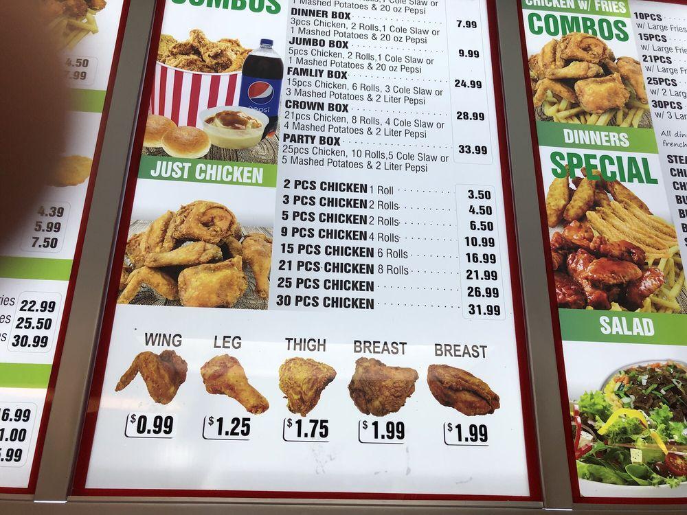 Menu at Crown Fried Chicken pizzeria, Malden