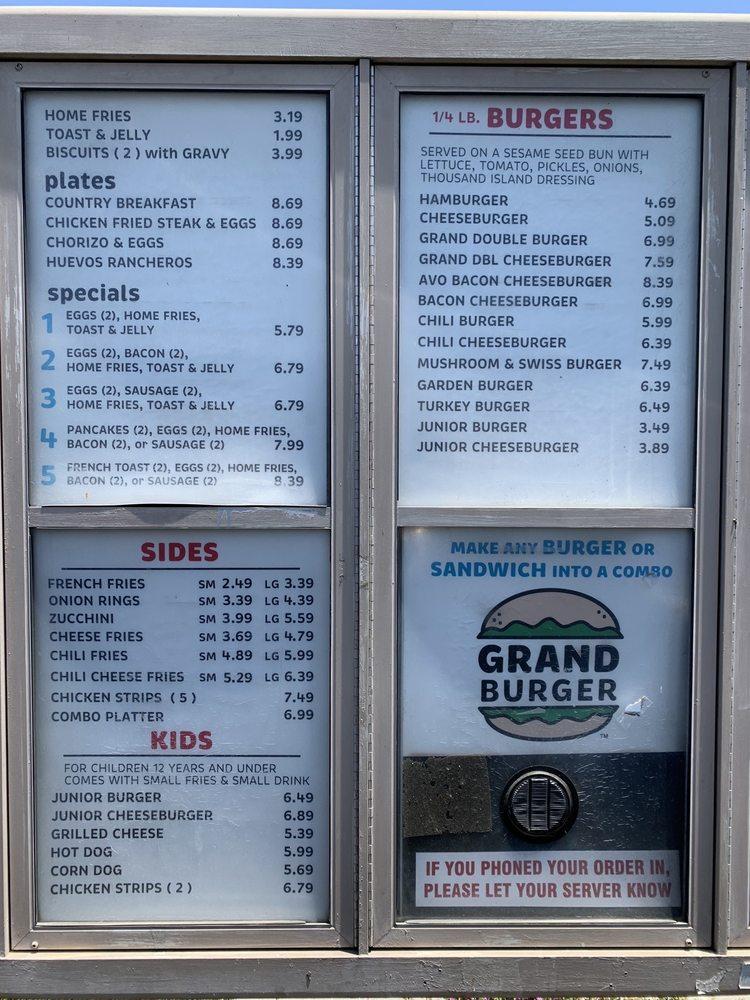 Menu at Grand Burger, Glendora fast food, Glendora