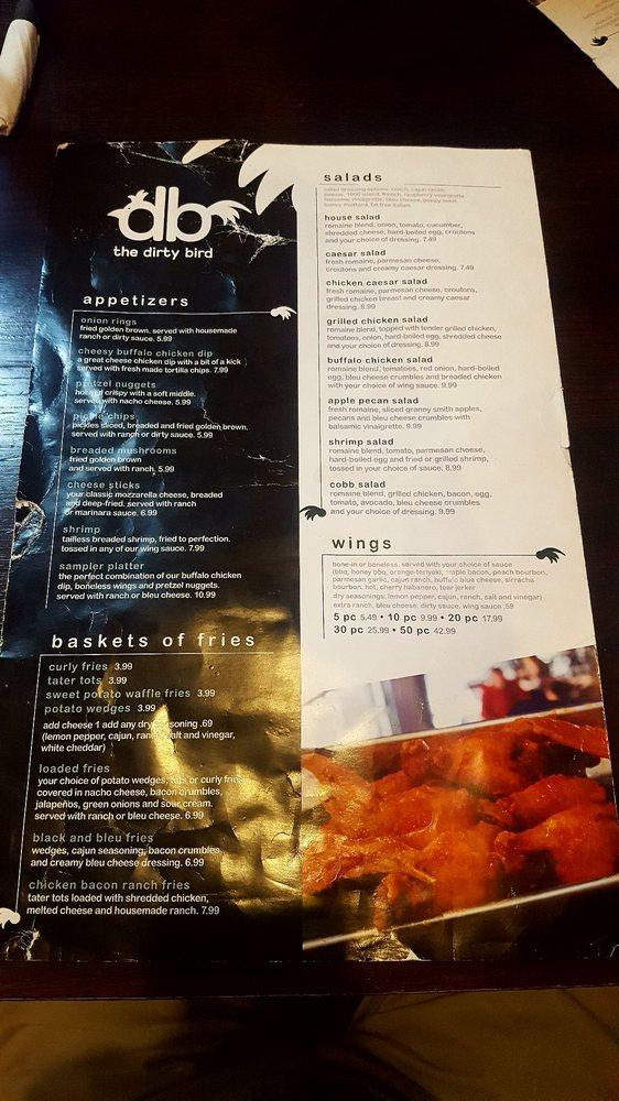 Menu at The Dirty Bird pub & bar, Jackson