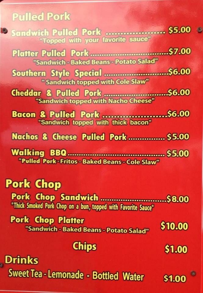 Menu at Bar-B-Que King, Richmond, Webster St