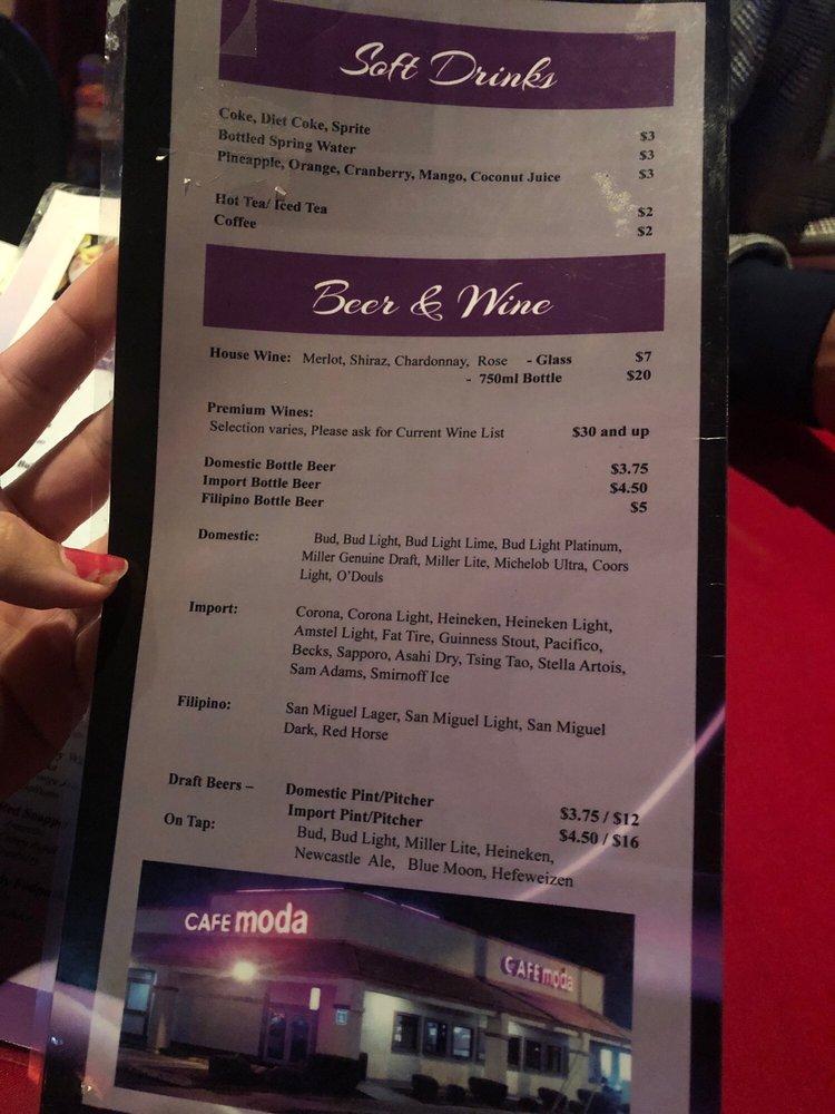 Menu at Cafe Moda, Las Vegas, S Jones Blvd #24