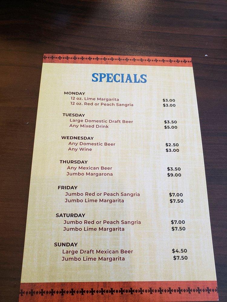 Menu at El Rancho Grande II restaurant, Savoy