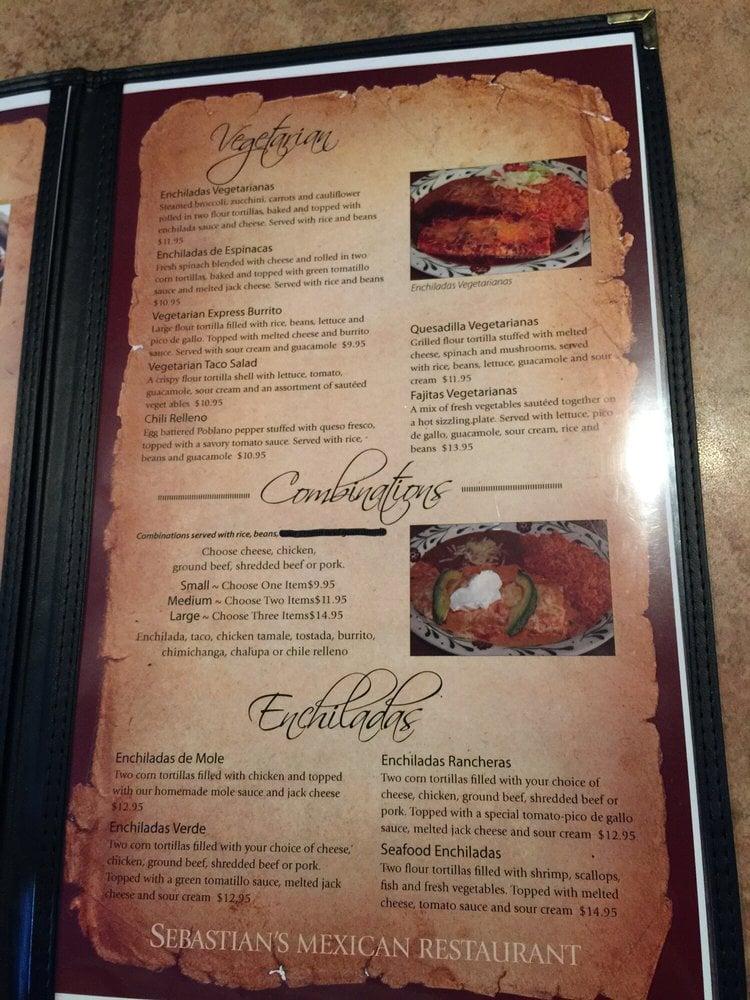 Menu at Sebastians Mexican Grill & Bar, Kirkland