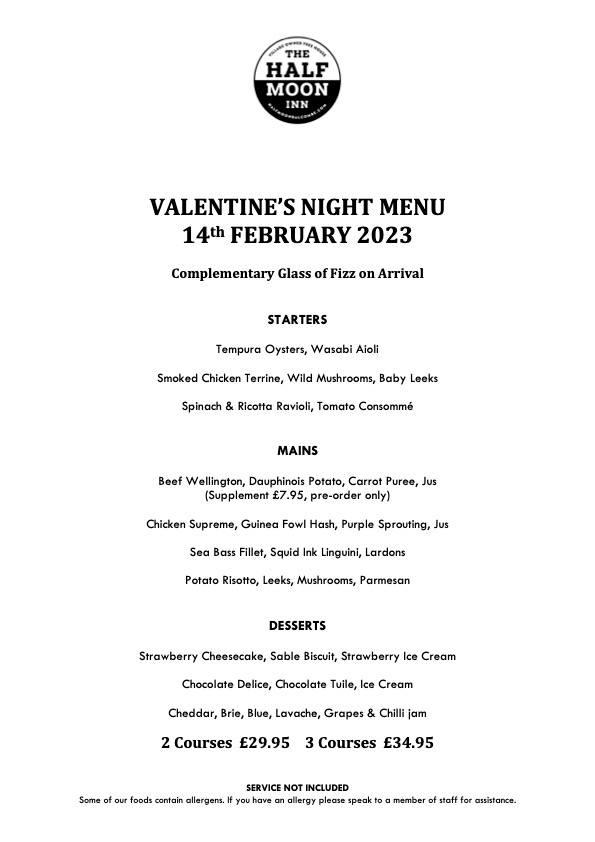 Menu at The Half Moon Inn Balcombe pub & bar, Balcombe