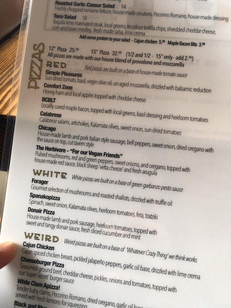 Menu at Bad Tattoo Brewing pizzeria, Penticton