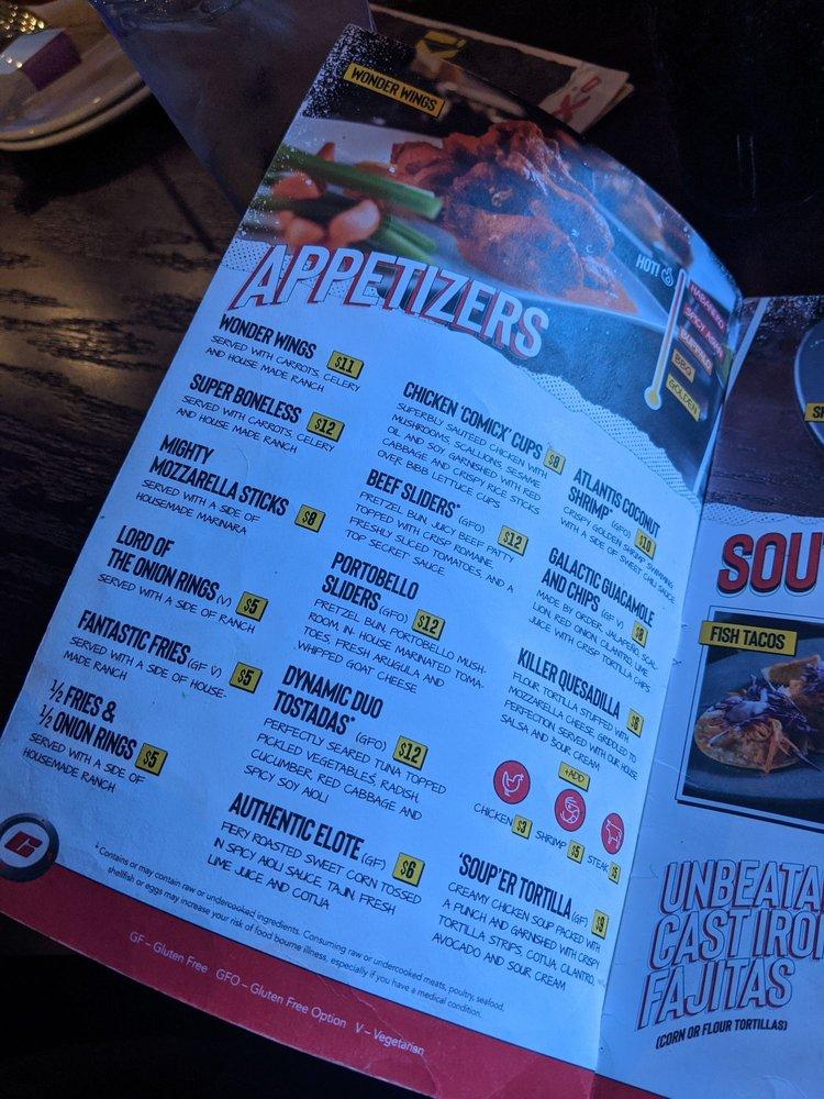 Menu at Comicx Restaurant Bar & Store, Phoenix