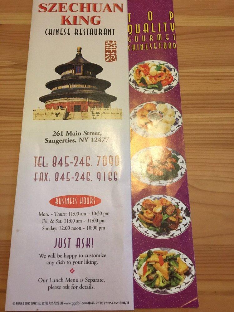 Menu at Szechuan King restaurant, Saugerties