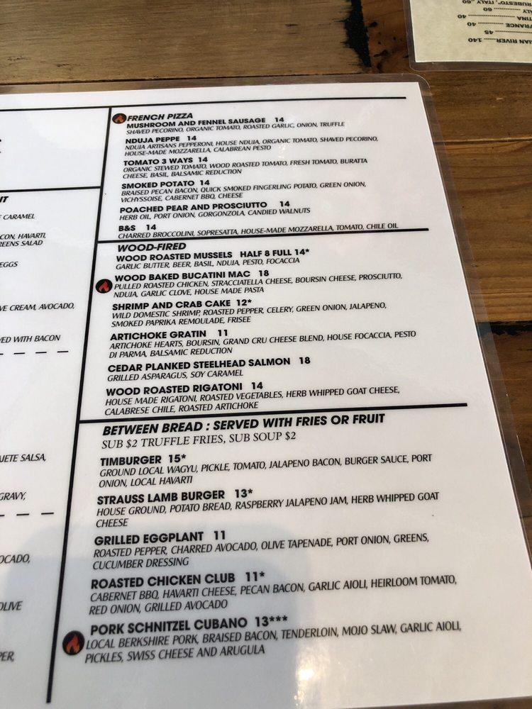 Menu at Timber Wood Fire Bistro pizzeria, Omaha