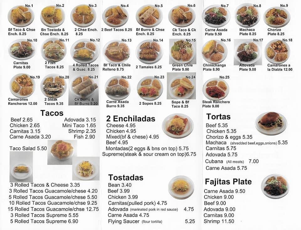 Menu at Alfonso's Mexican Food restaurant, Prescott, W Iron Springs Rd
