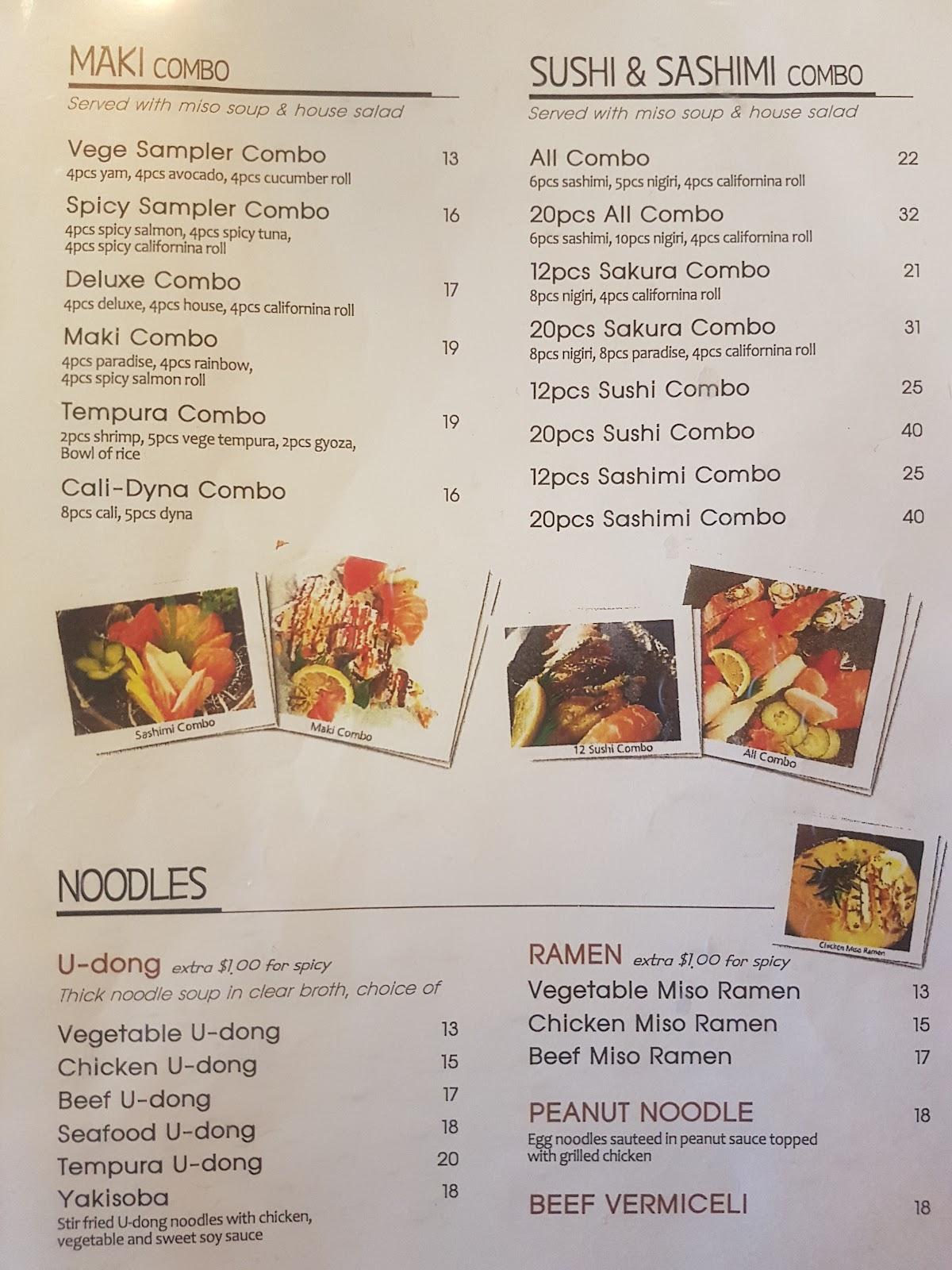 Menu at Bento Box restaurant, Burlington, Fairview St