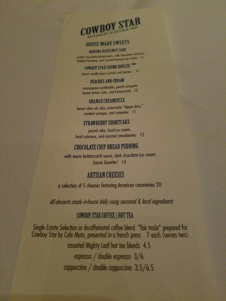 Cowboy Star Restaurant Menu at Roosevelt Nelson blog