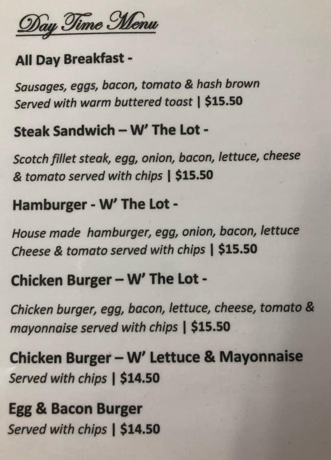 Menu at Sticky Beaks Pizza restaurant, Longford