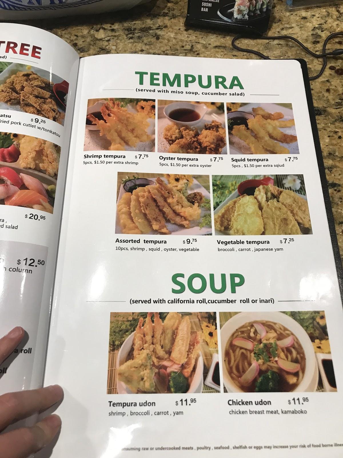 Menu at Momiji Japanese Restaurant, Canby