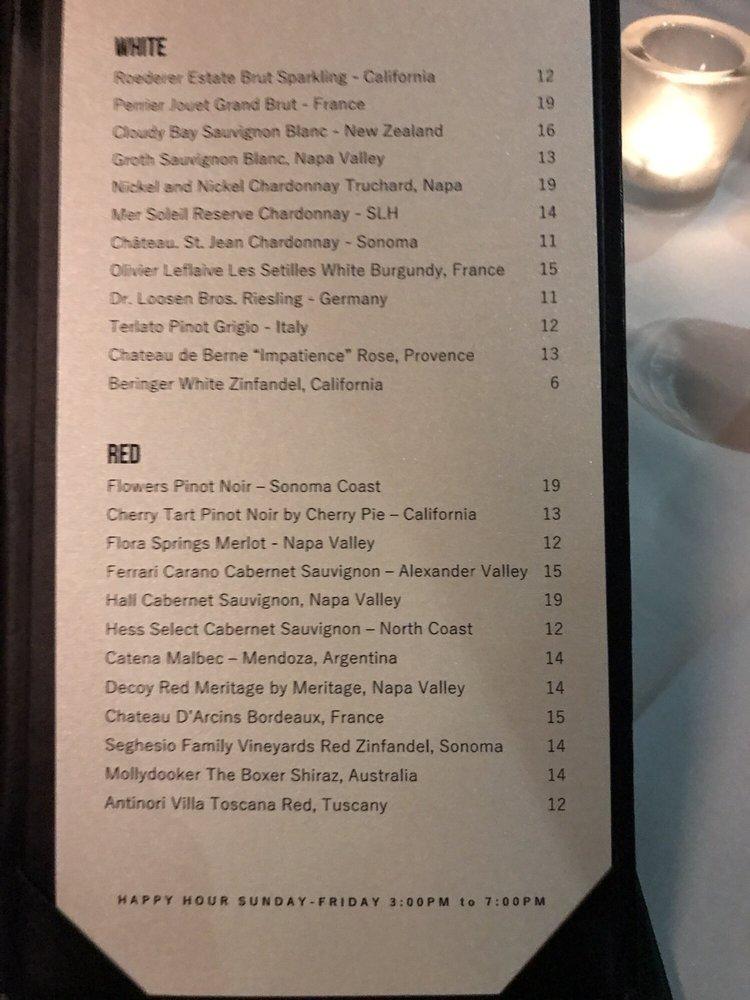 Menu at Al Biernat's steakhouse, Dallas