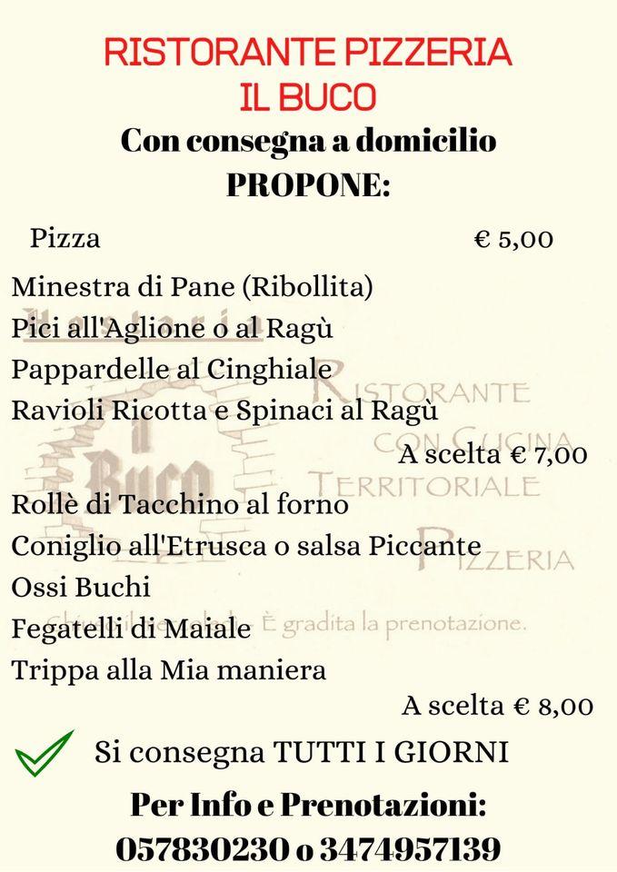 Menu da Ristorante hostaria il buco, Chianciano Terme, Via della Pace