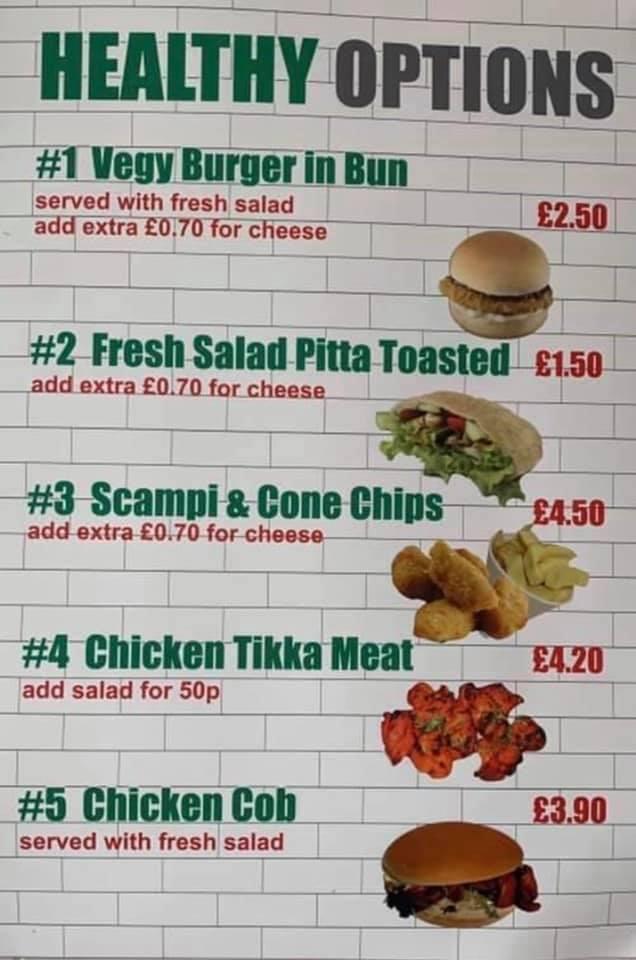 Carta de Cotgrave Fish Bar, Nottingham