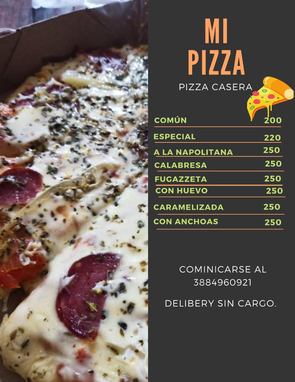 Menu at MI PIZZA restaurant, Ciudad Perico