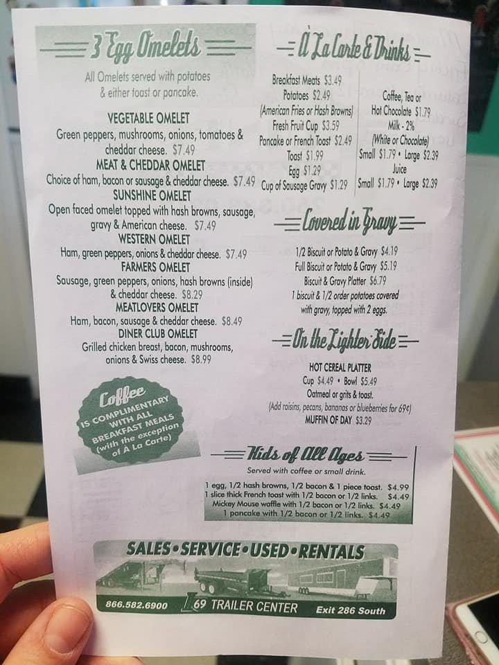 Menu at North Main Street Diner restaurant, Auburn
