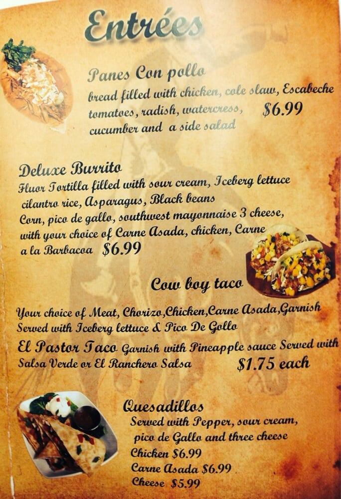 Menu at Ranchero Kitchen restaurant, Columbus