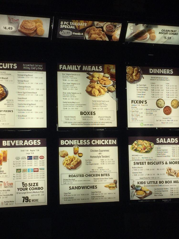 Menu at Bojangles fast food, Aberdeen, N Sandhills Blvd
