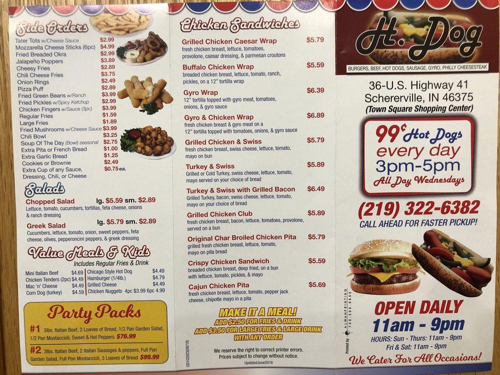 Menu at H Dog ( burgers & beef) restaurant, Schererville