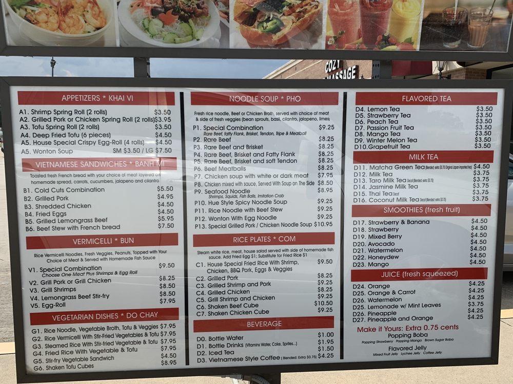 Menu at Kim's Pho & Grill Louetta restaurant, Houston