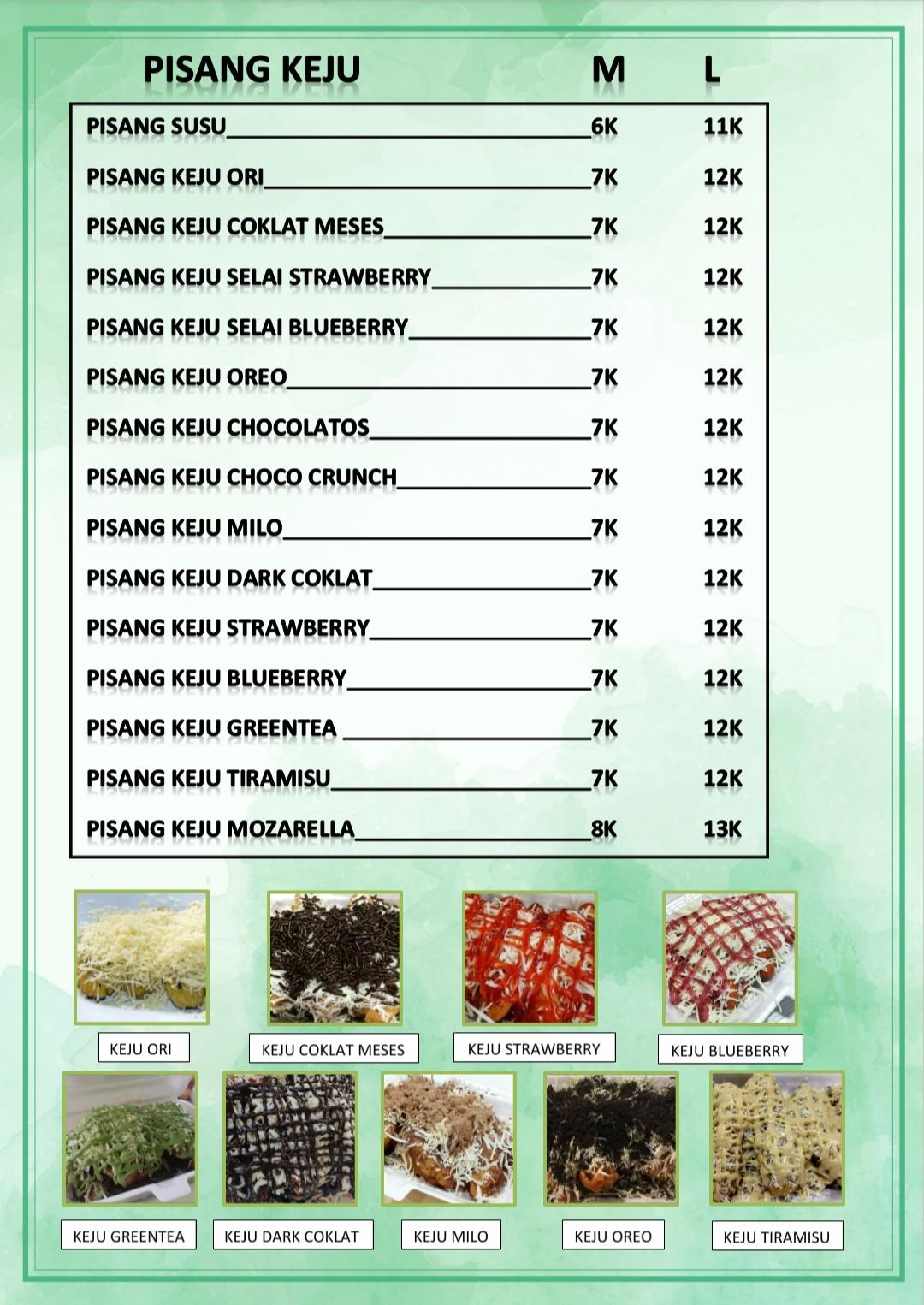 Menu at Mozagung & Pisang Keju restaurant, Sukakerta