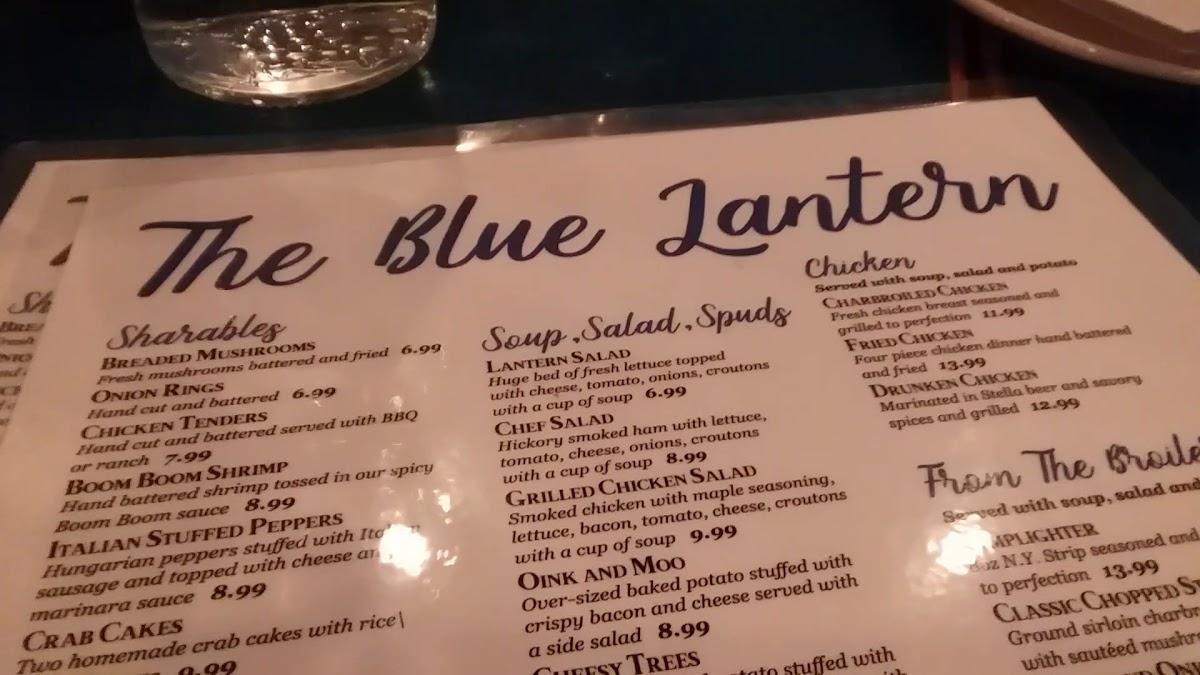 Menu at Blue Lantern Steak & Seafood steakhouse, Mishawaka