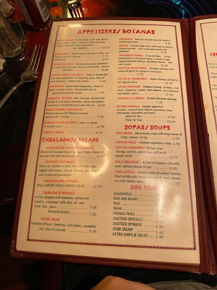 Menu at Chapala Grill restaurant, New Windsor