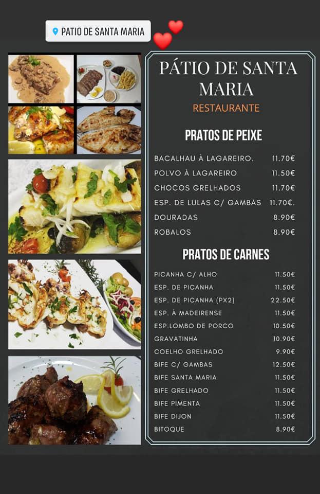 Menu em Pátio de Santa Maria restaurante, Loures, R. Dr. Adolfo Cunha Mota