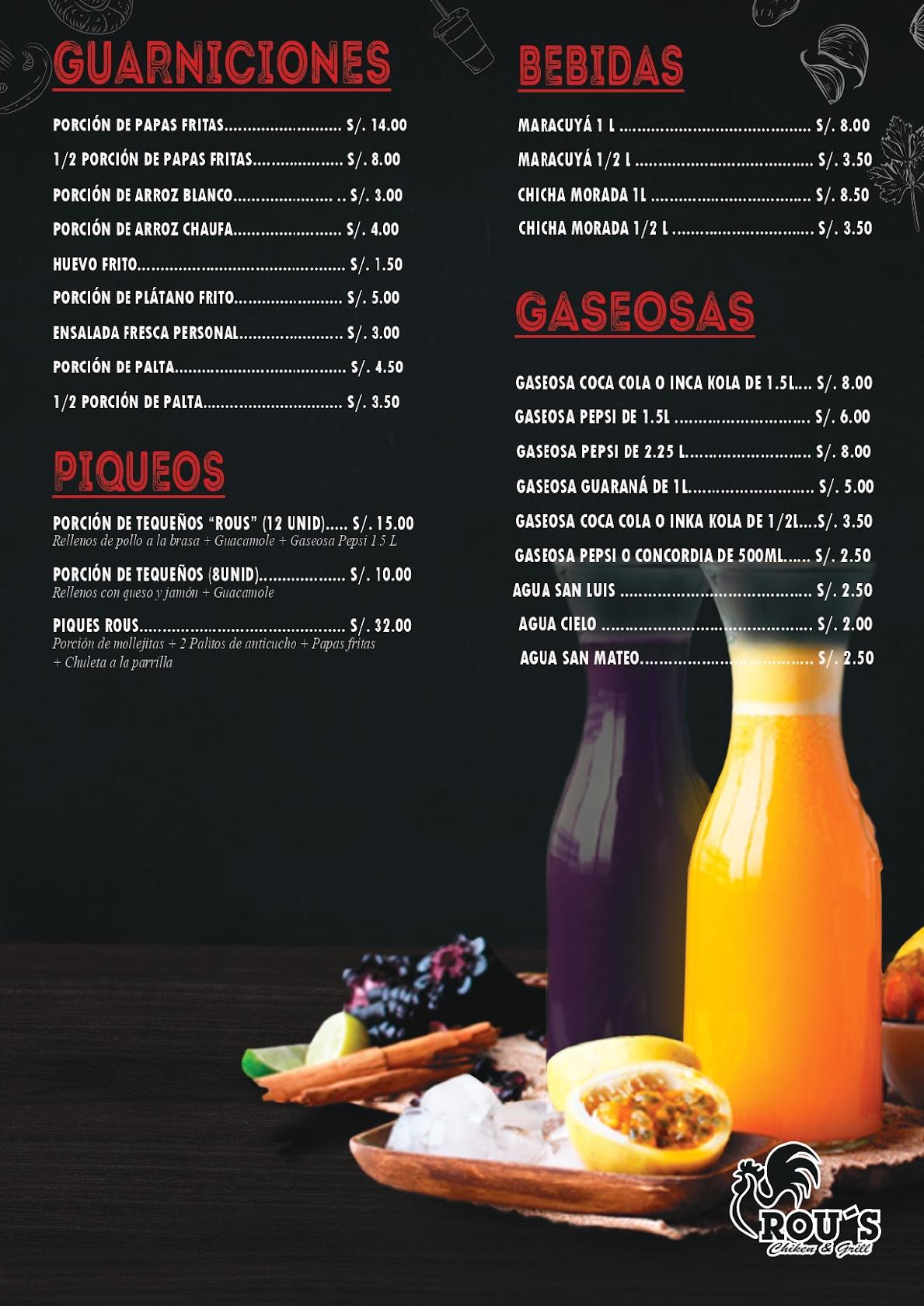Menu at ROU'S - Chicken & Grill restaurant, San Luis District