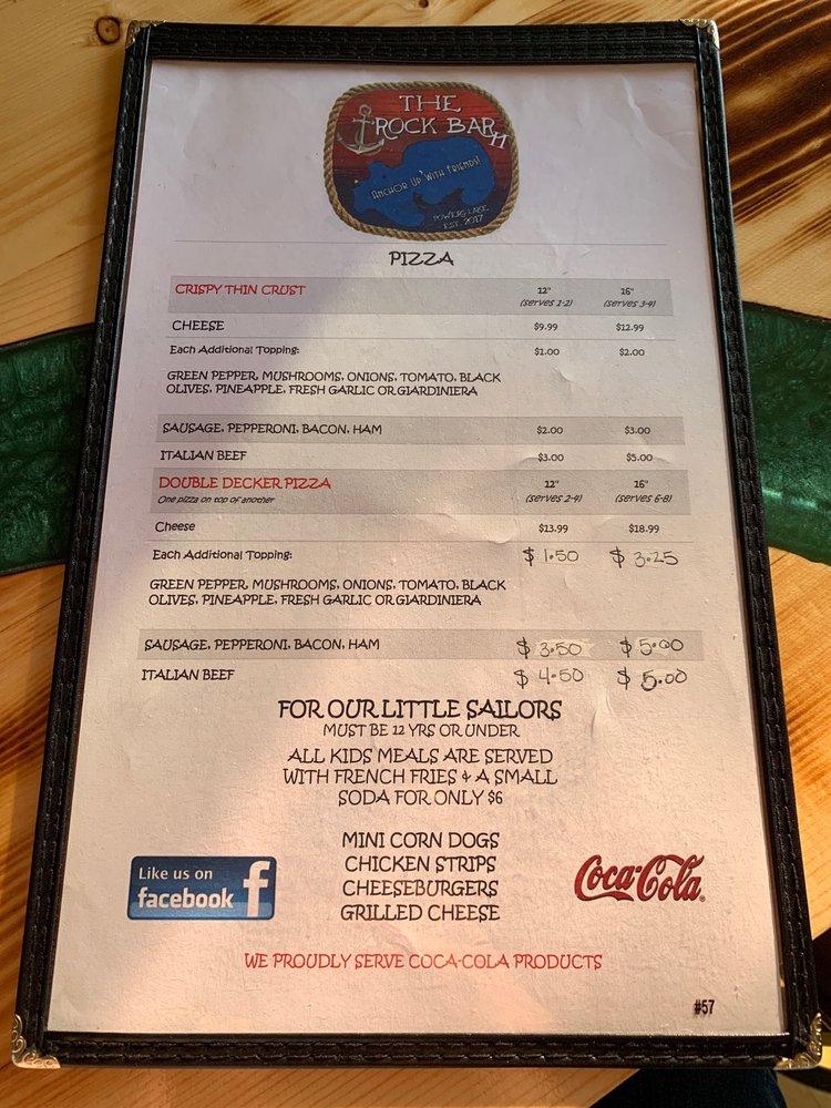 Menu at The Rock Bar II, Genoa City