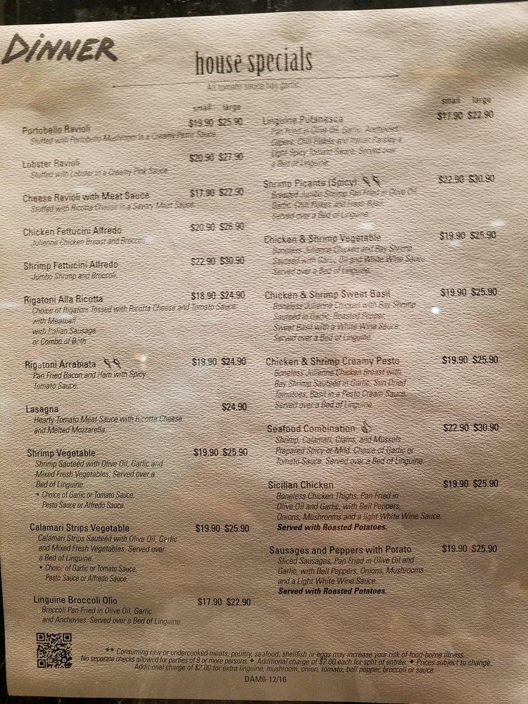 Menu at Assaggio restaurant, Honolulu, Ala Moana Blvd Suite 1259