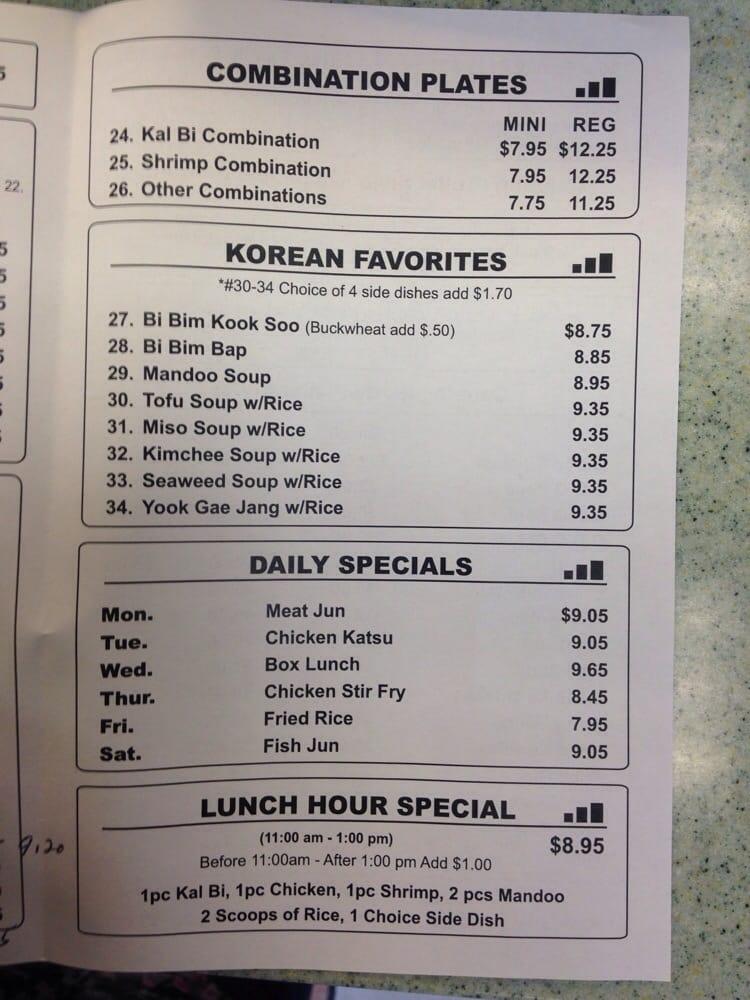 Menu at Family BBQ, Honolulu