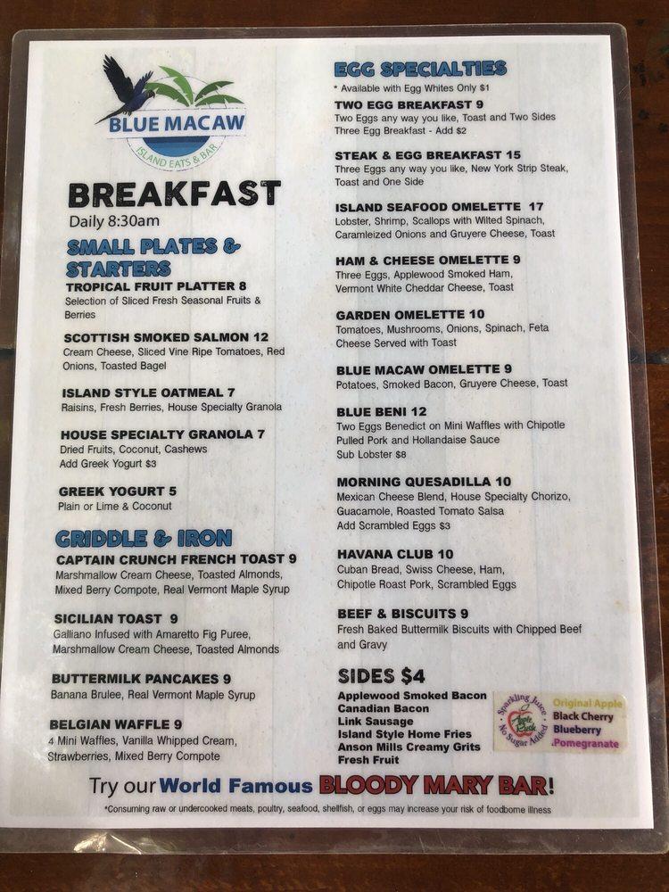 Menu at Rams Head Southernmost restaurant, Key West