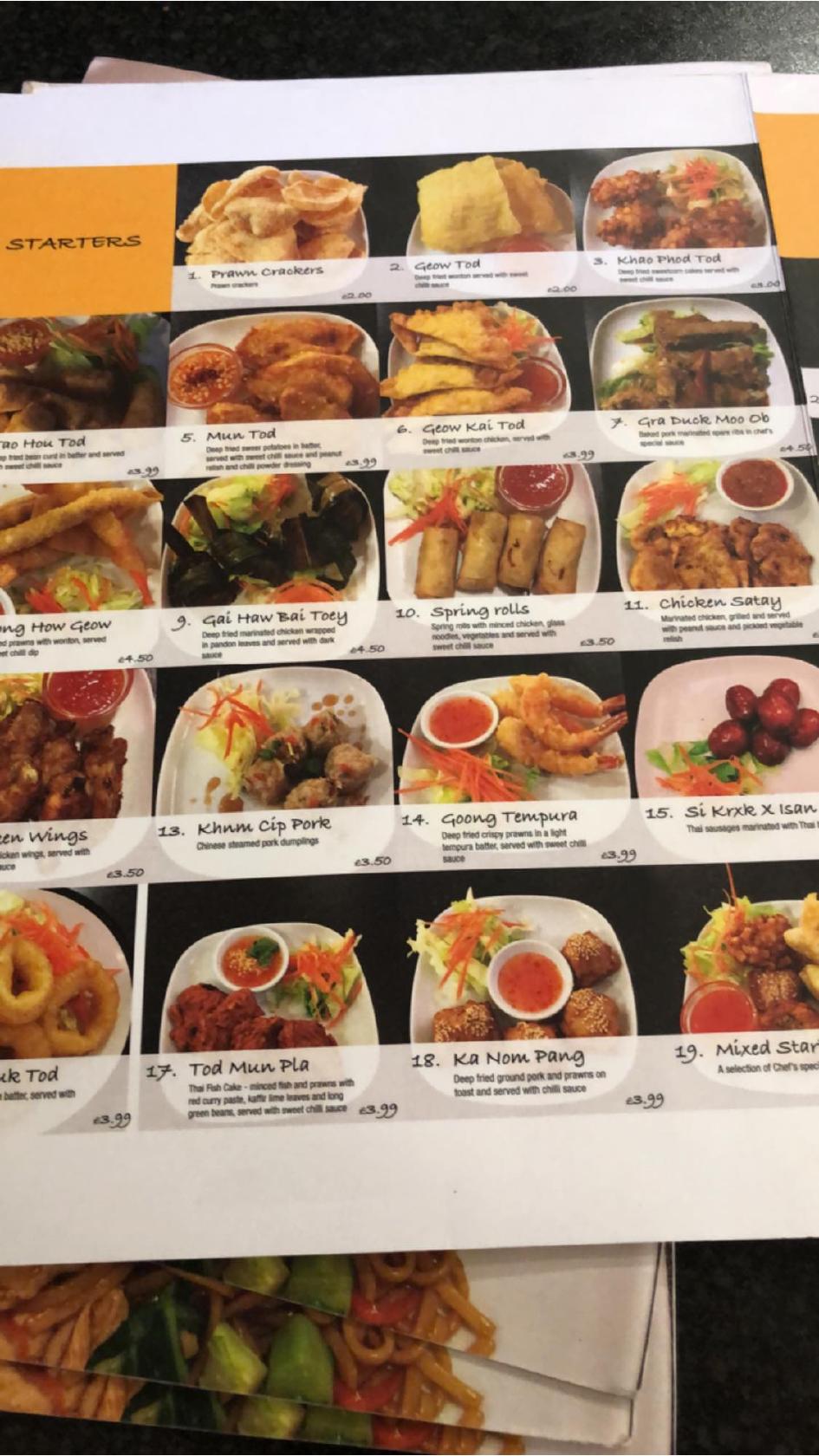 Menu at Rice and Noodle Cafe Thai Food, Huddersfield