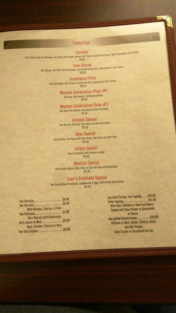 Menu at Casa Martinez restaurant, Derby, 204 W Greenway St