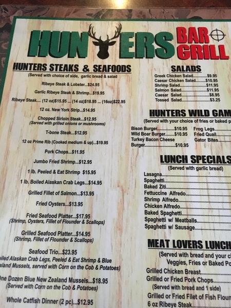 Menu at Hunter's Mexican Cantina and Grill pub & bar, Hogansville