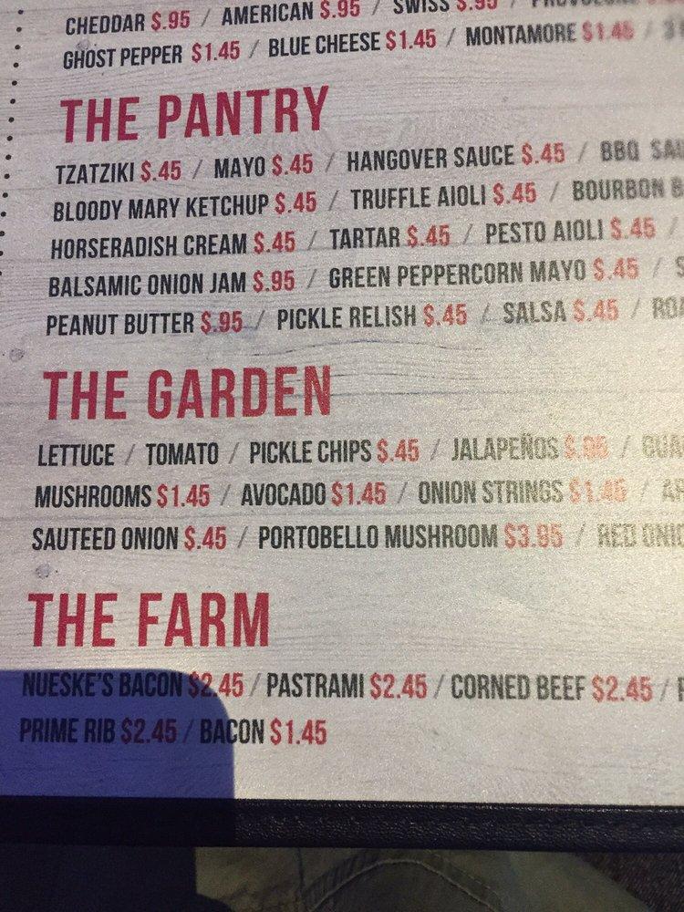 Menu at Point Burger Bar Pewaukee, Waukesha