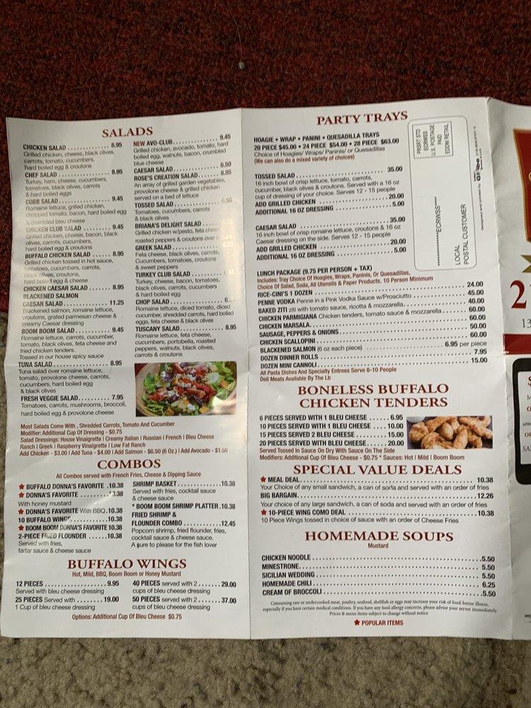 Menu at Sandwich Club, Langhorne