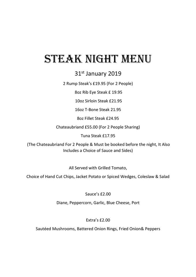 Menu at Glenisla Hotel pub & bar, Kirkton of Glenisla