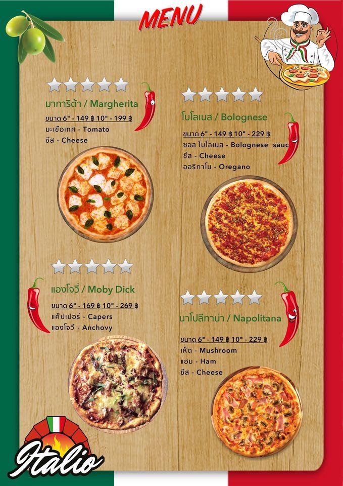 Menu at อิตาลิโอ พิซซ่า เฮ้าส์ Italio Pizza House restaurant, Nakhon Si ...