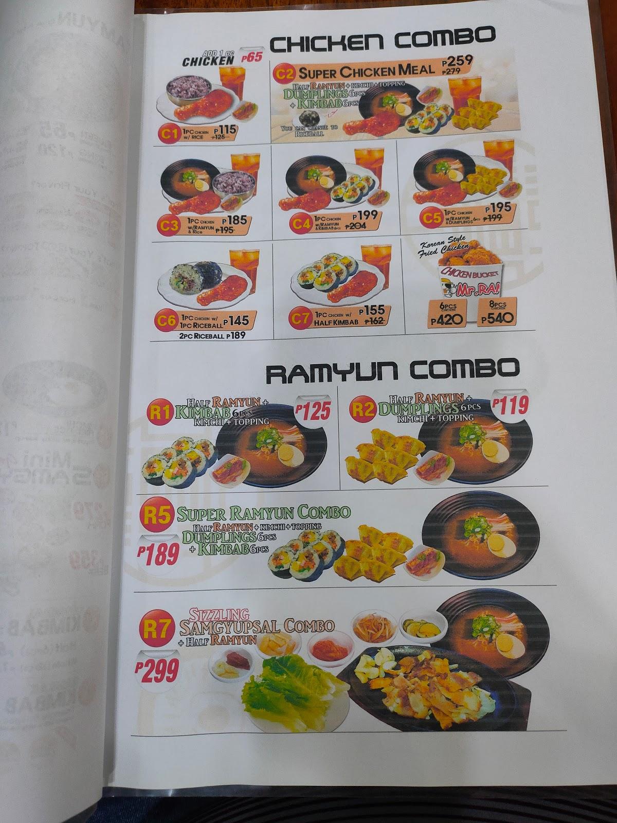 Carta del restaurante Mr.RAMYUN 미스터 라면, Baguio