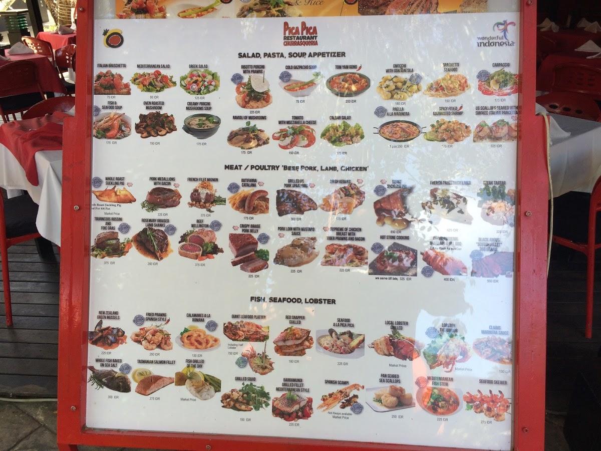 Menu at Pica Pica Grill BBQ Churrasqueria, Kuta Selatan