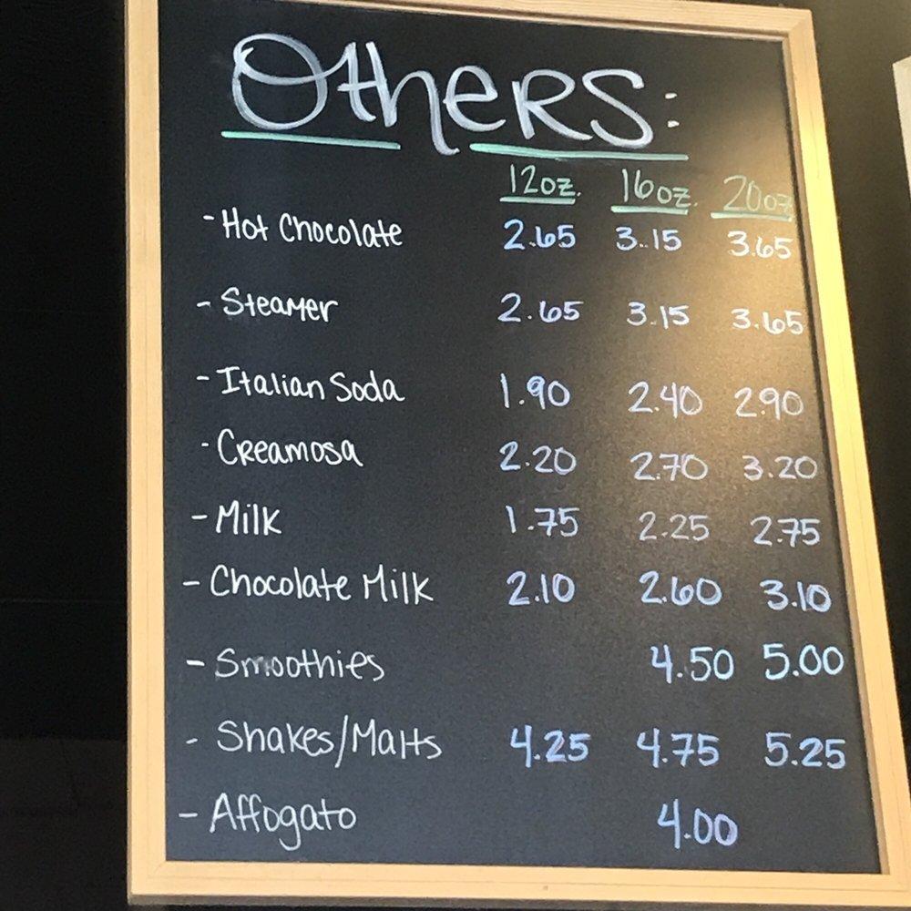 Menu at ACOCA Cafe and Roastery, Appleton