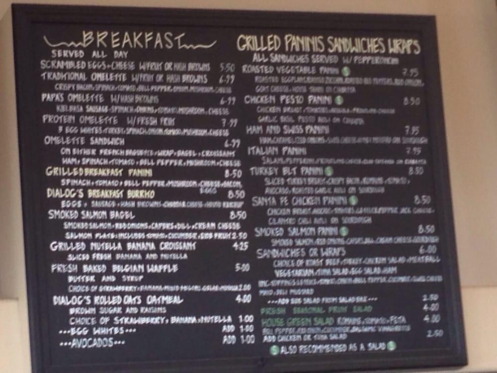 Menu at Dialog Cafe, West Hollywood