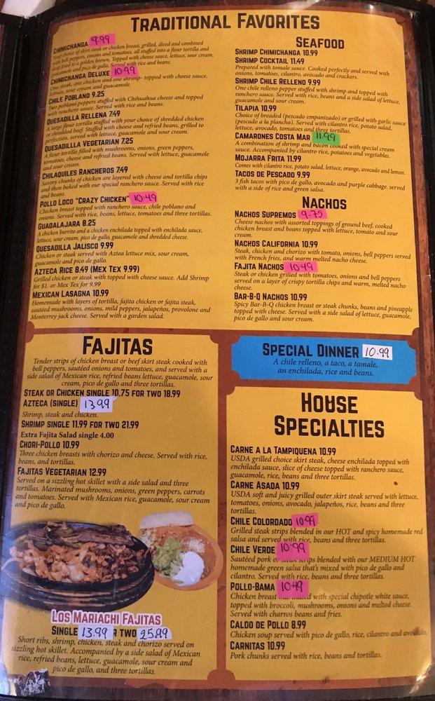 Menu at Don Bigotes Centre restaurant, Centre