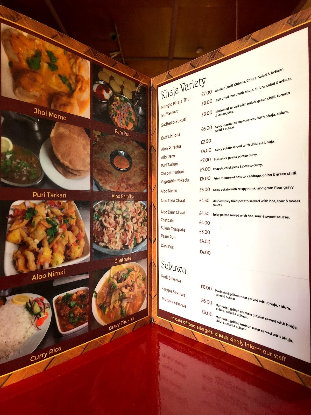 Menu at Nanglo Cafe & Restaurant, Aldershot