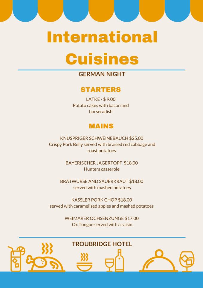 Menu at Troubridge Hotel Motel pub & bar, Edithburgh