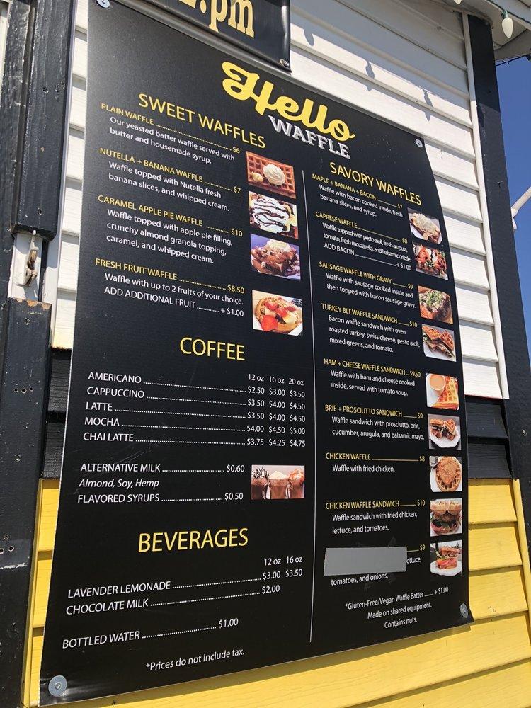 Menu at Hello Waffle restaurant, Camas